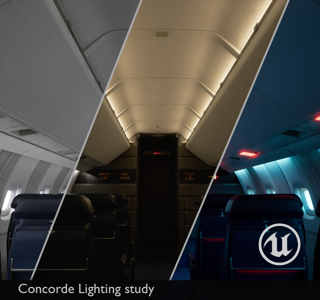 Maxime Rigole - Concorde interior Lighting Study