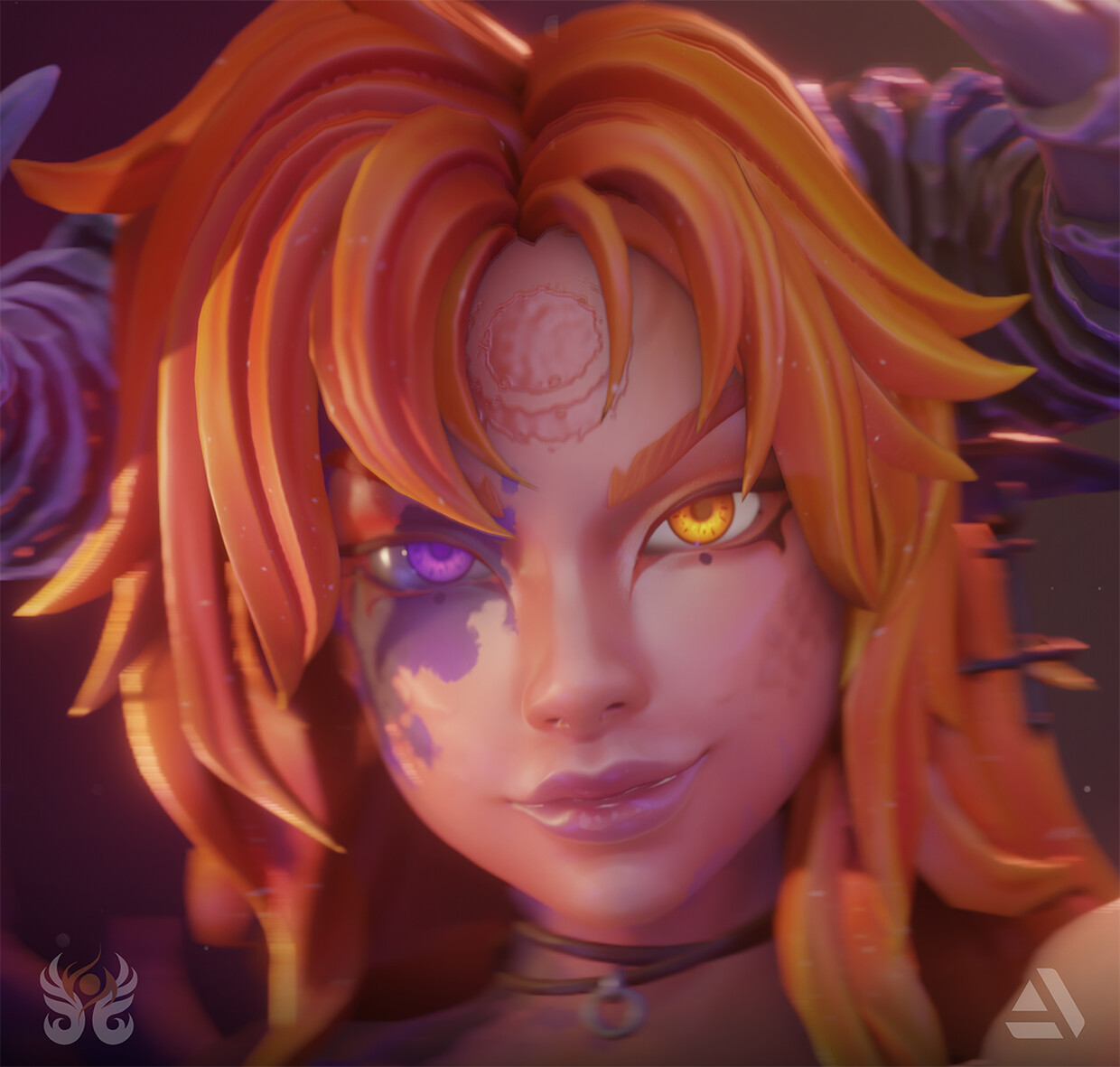 ArtStation - Black Magic [Flames] - 3D Original Character