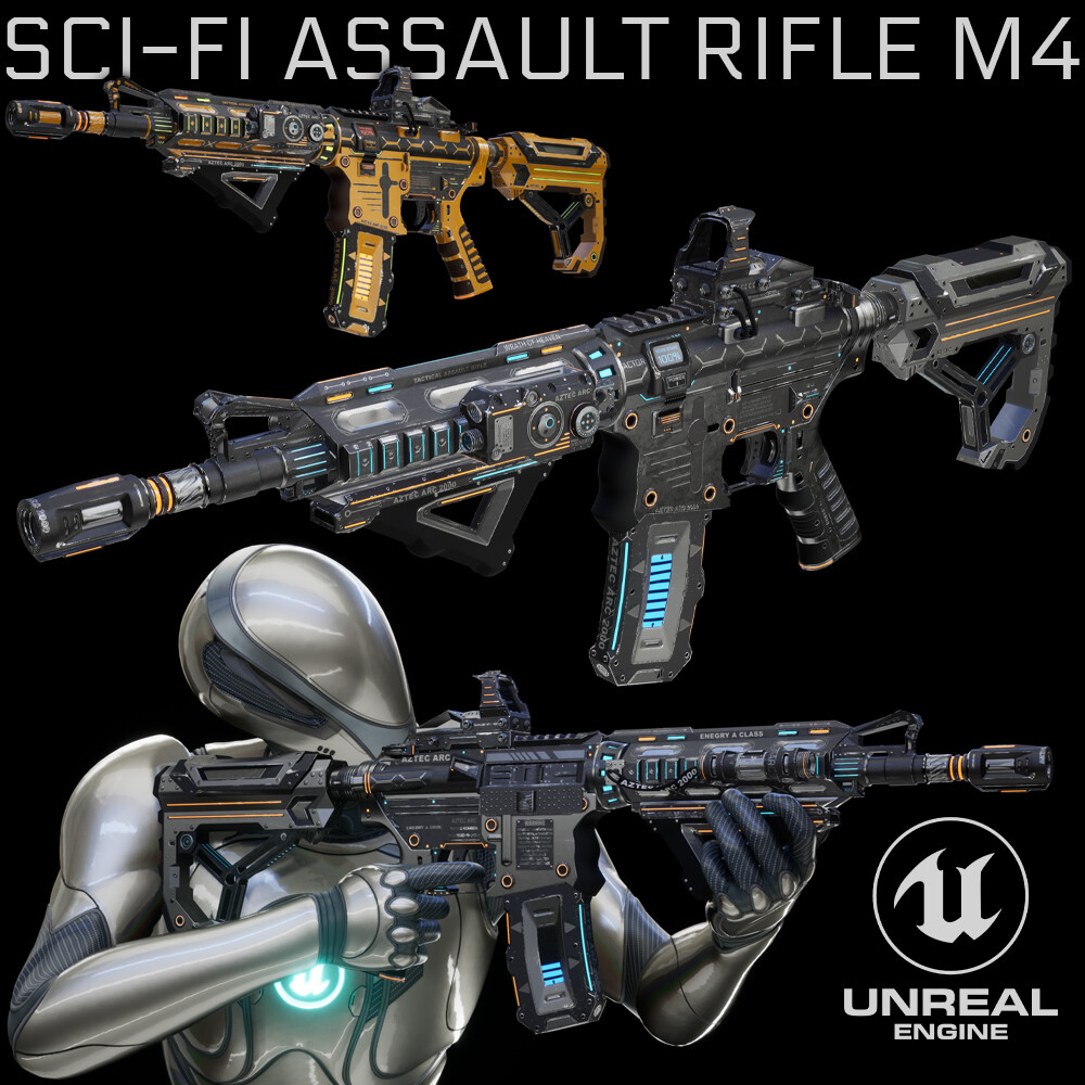 ArtStation - Sci-Fi Assault Rifle M4 | Unreal Engine Asset