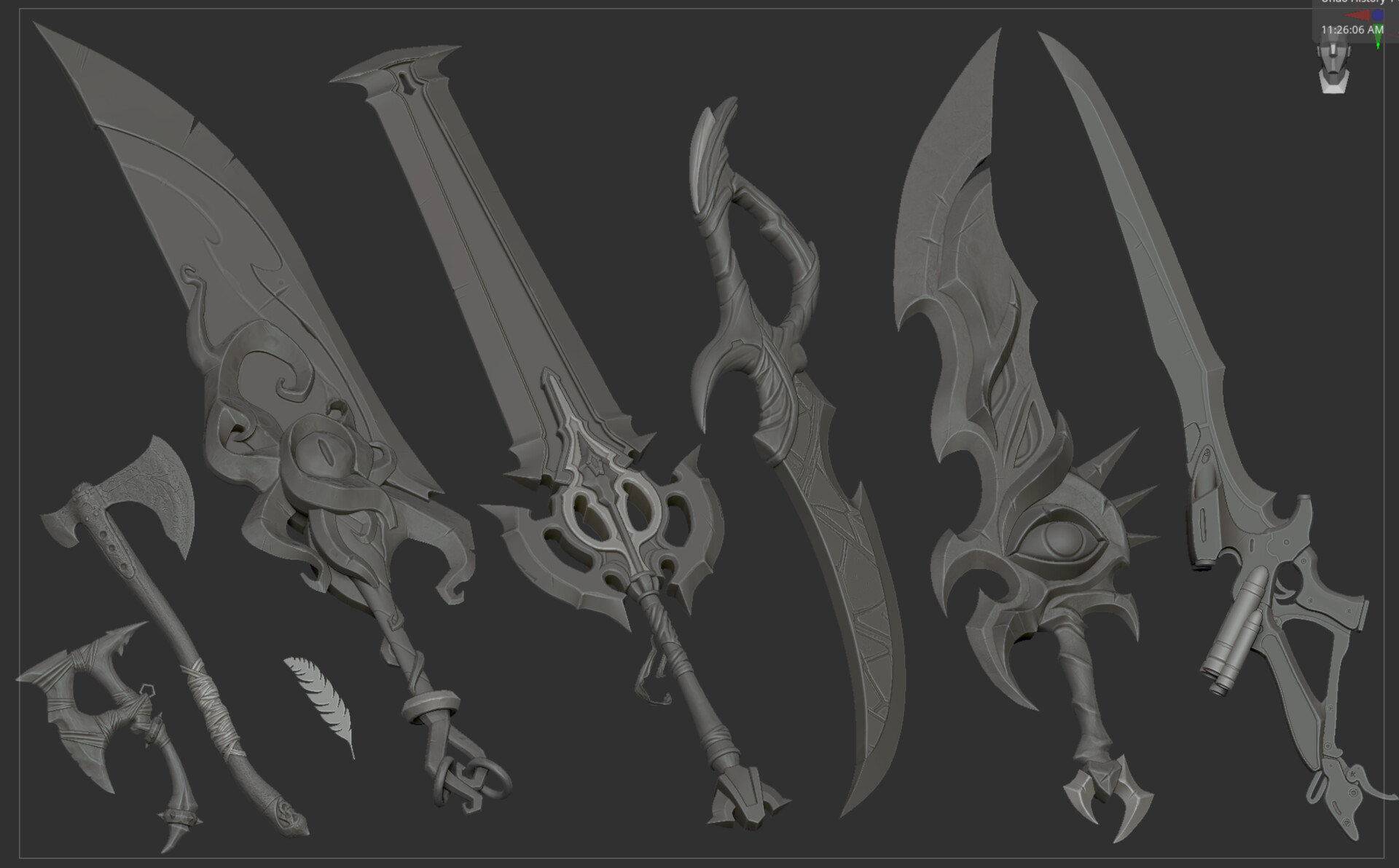 ArtStation - Fantasy Weapon Collection - High Poly Sculpt Showcase