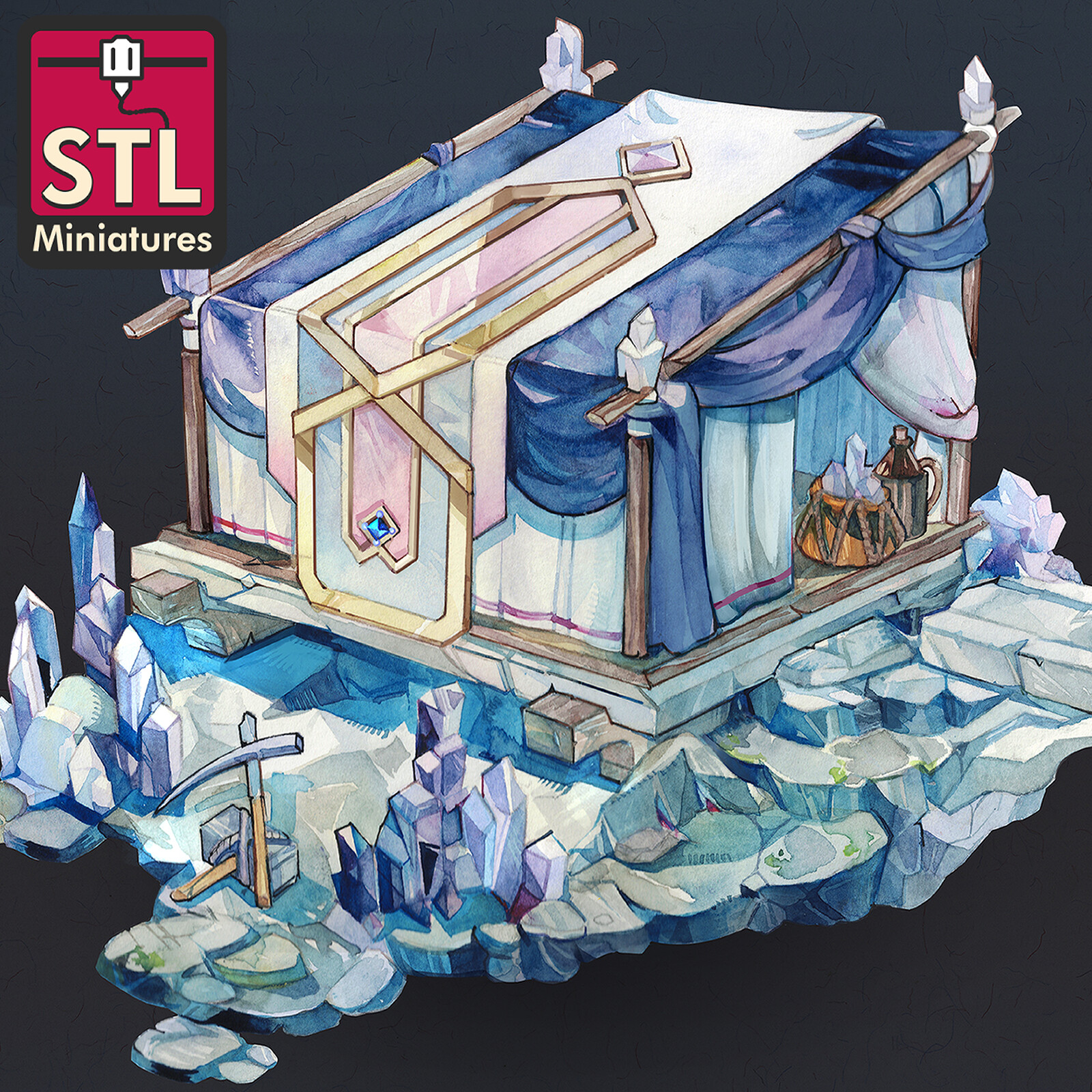 ArtStation - STL Miniatures: Dwarven Camp