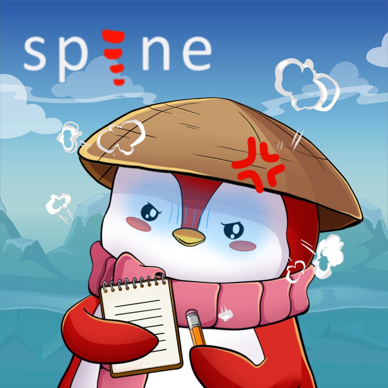 ArtStation - 2d spine character animation "злой писатель"