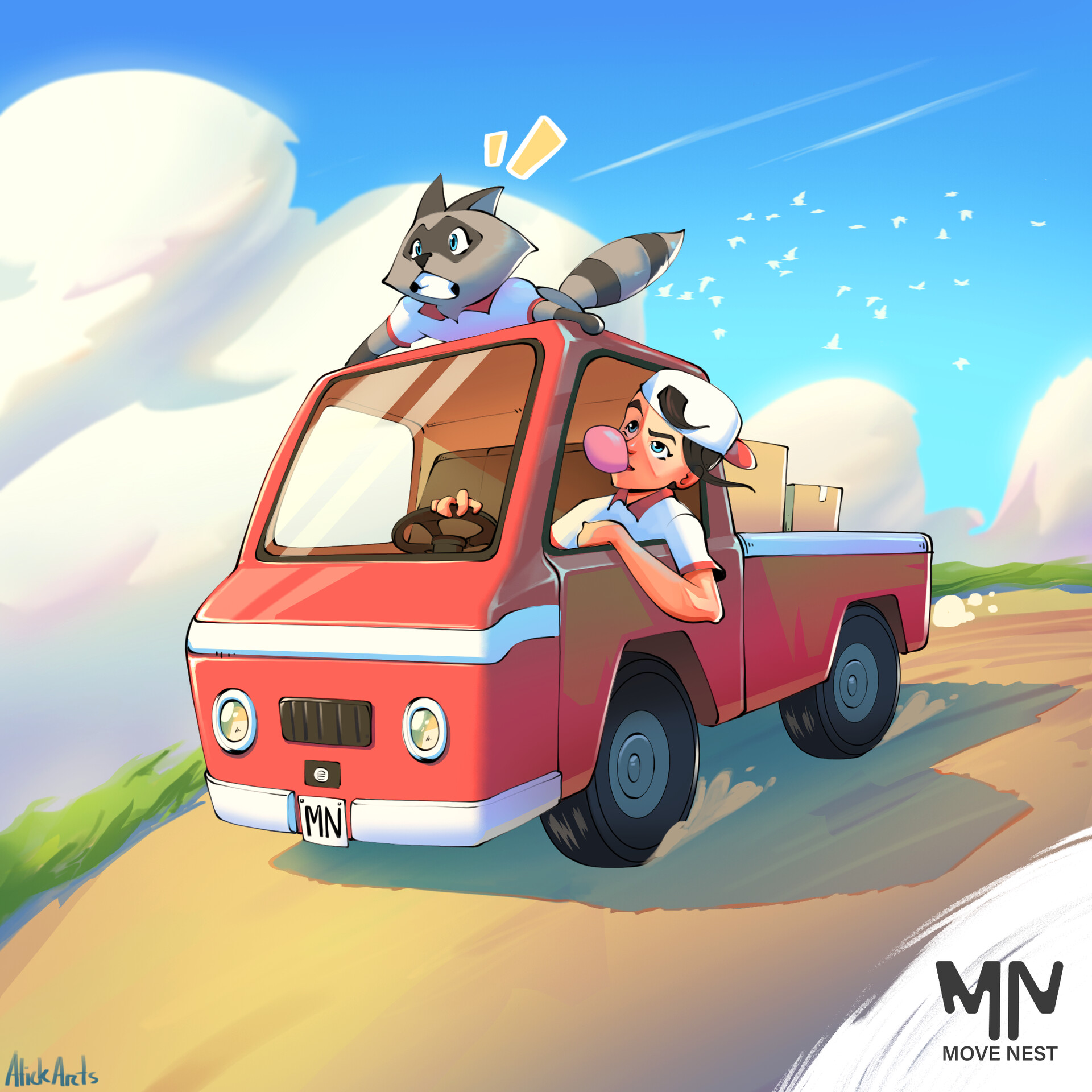 ArtStation - MoveNest a home shifting service drawing