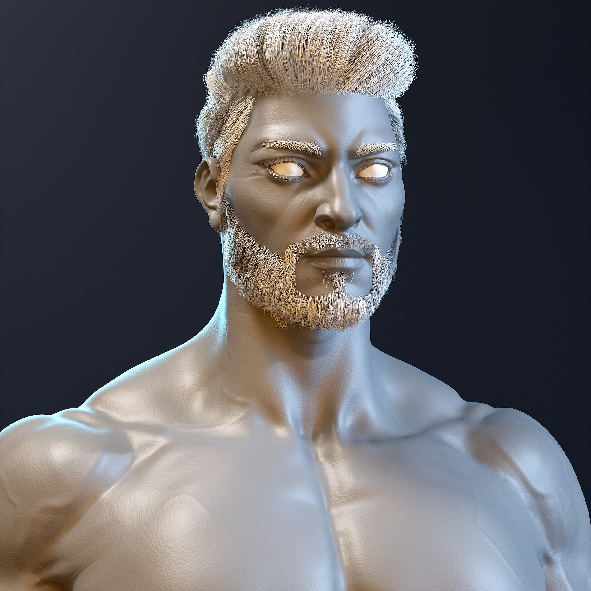 ArtStation - Male Anatomy with XGen Groom Studies