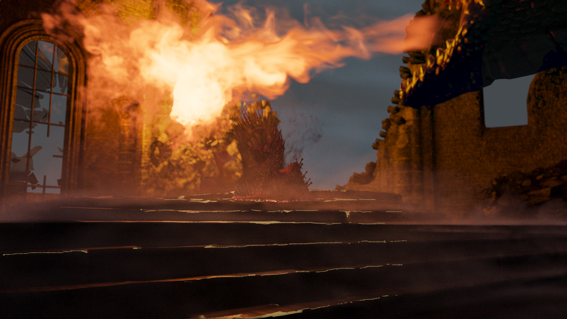 ArtStation - Dragon Breath Fire Destruction