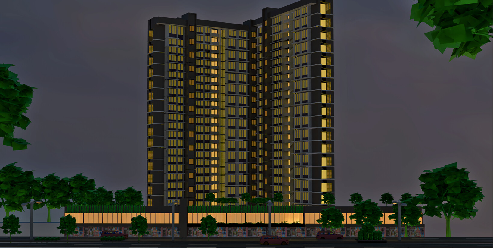 ArtStation - building tower with day and night view