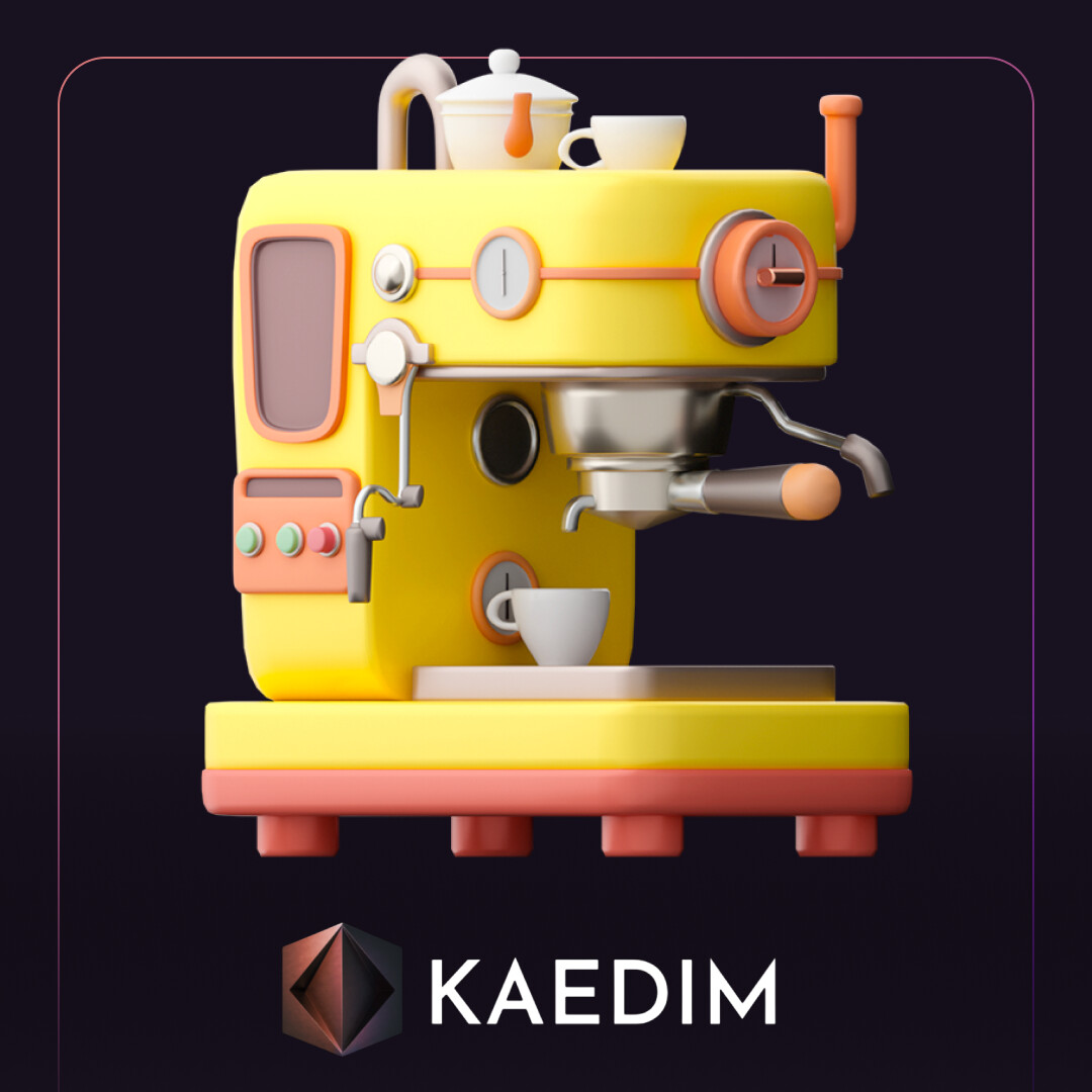 Kaedim - Espresso Machine | 3D Stylised Game Asset |Kaedim