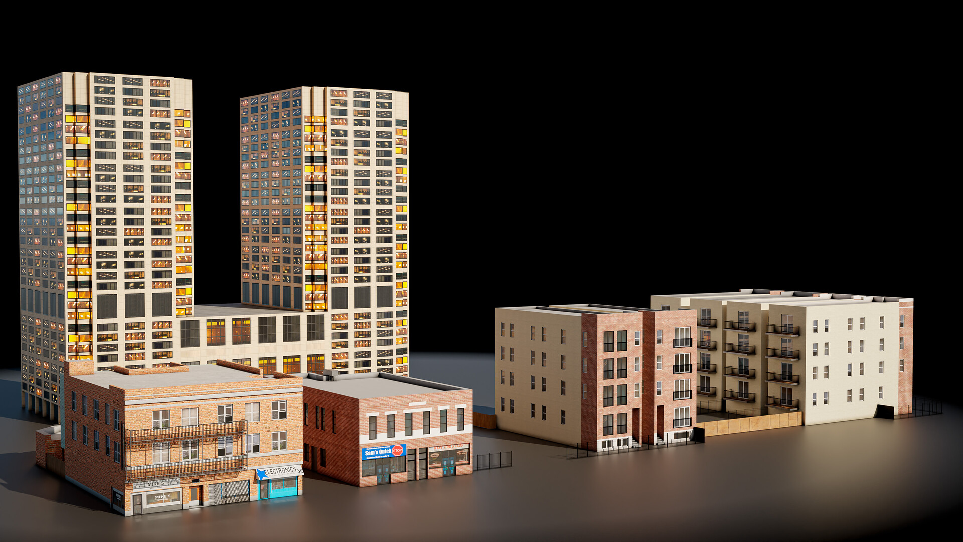 ArtStation - Low-poly Buildings