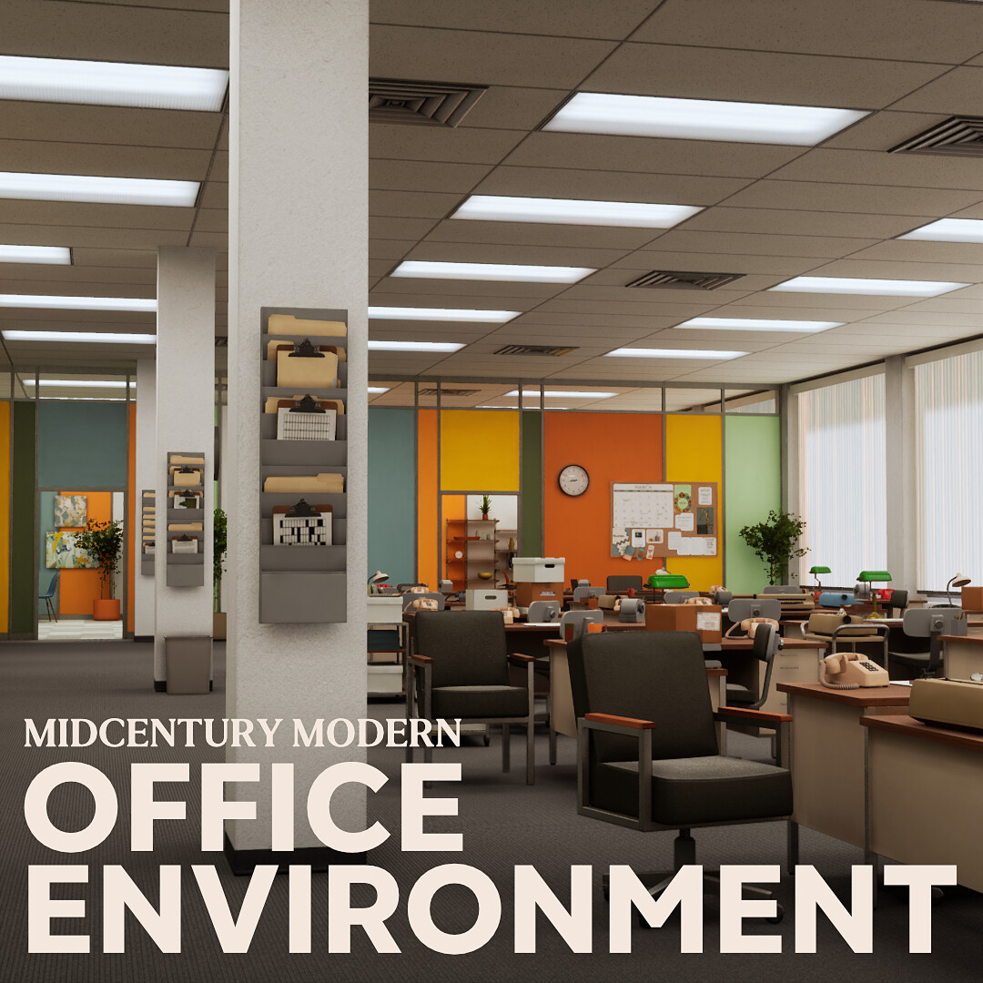 ArtStation - Mid Century Modern Office