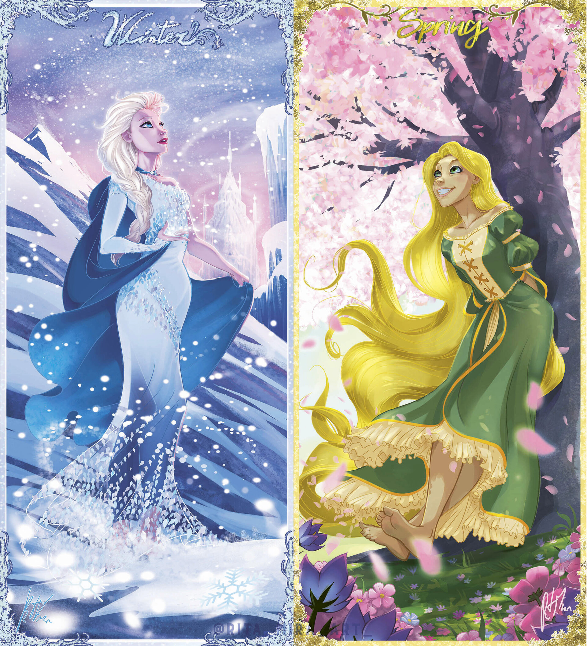 ArtStation - Season Priccesses - Winter Spring