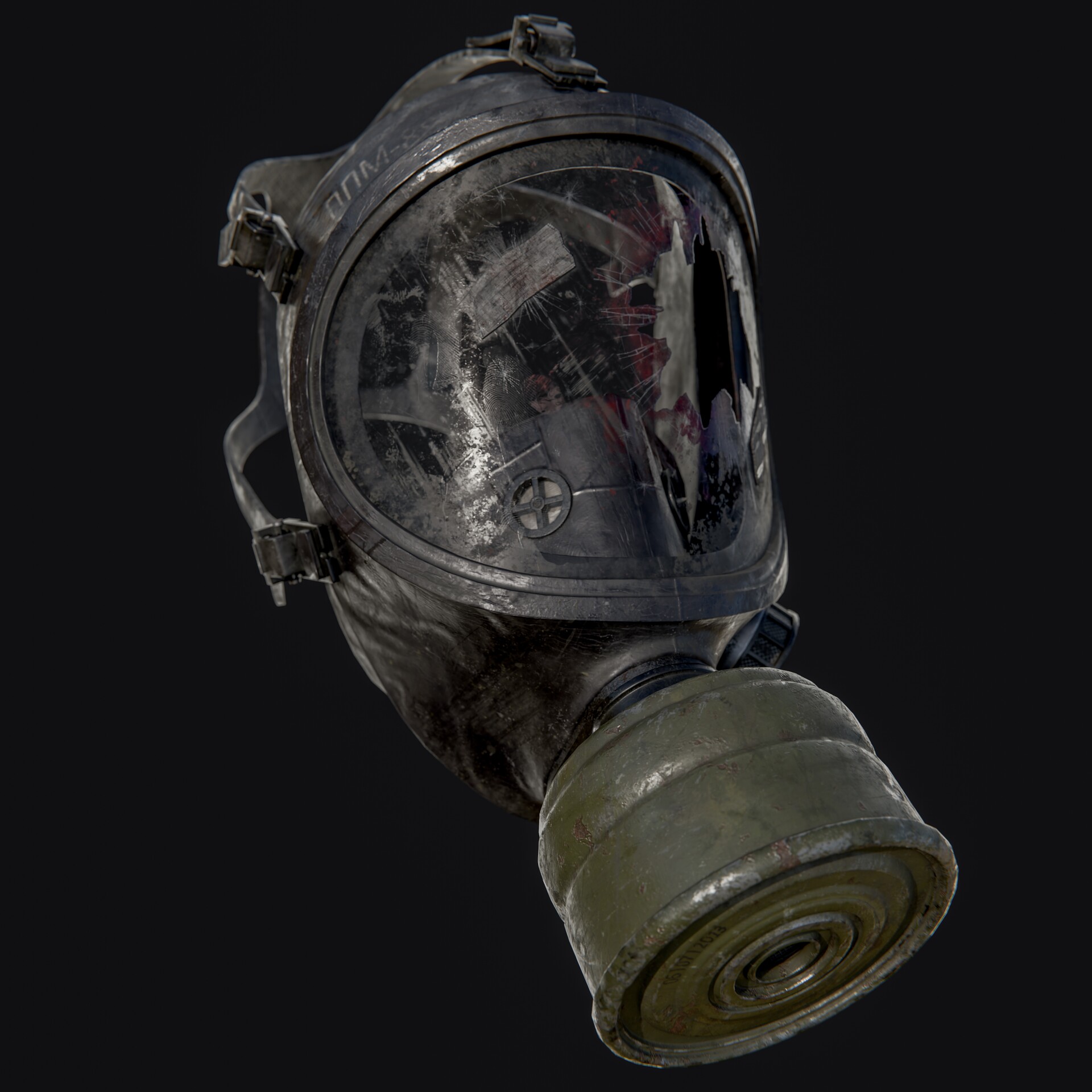 ArtStation - Damaged Gas Mask | game ready 3D model