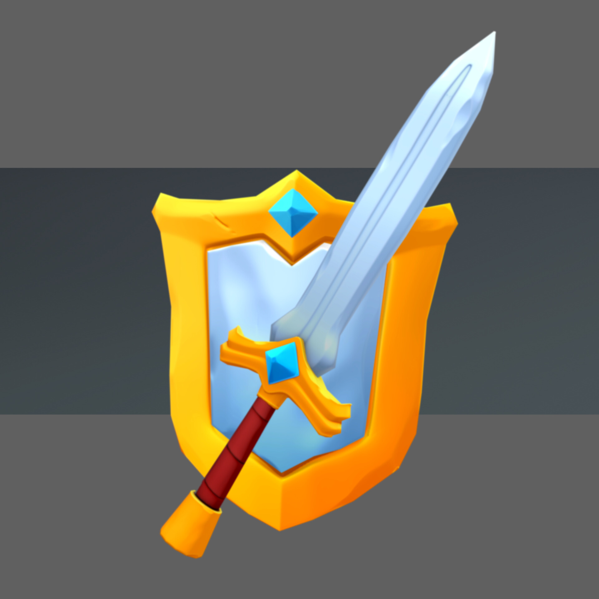 ArtStation - Stylized gold sword & shield