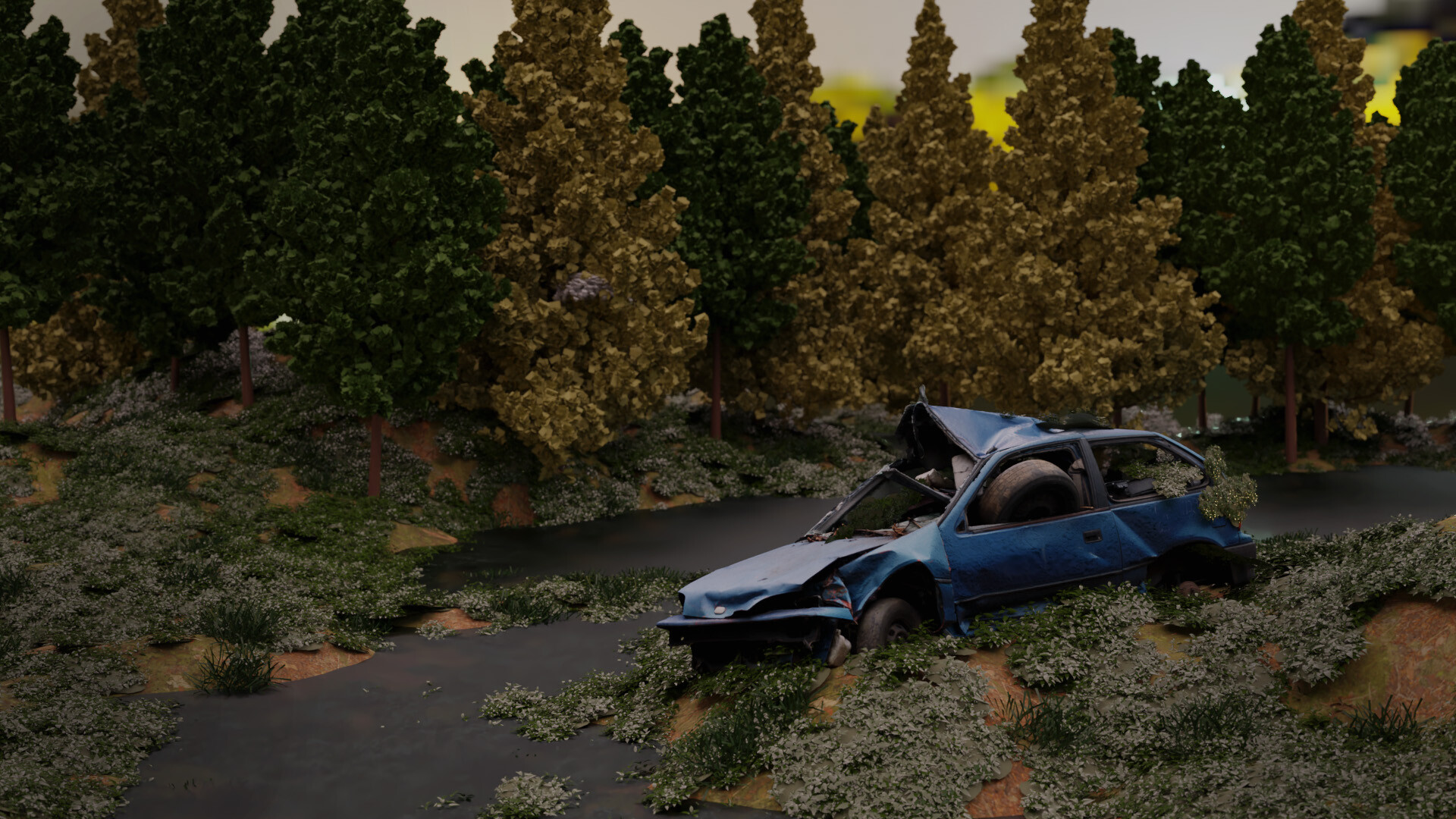 ArtStation - Car crash 3d render