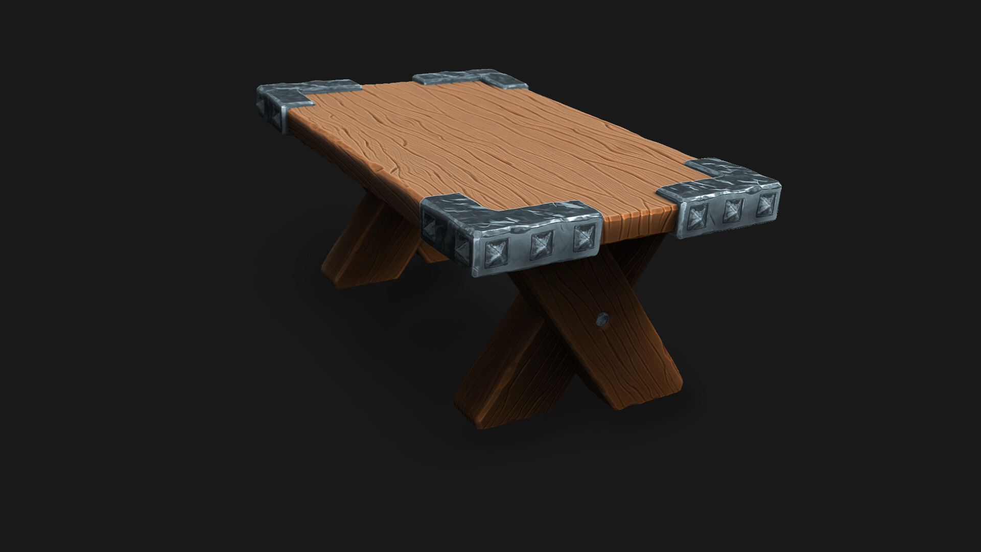 ArtStation - Stylized wooden table & benches