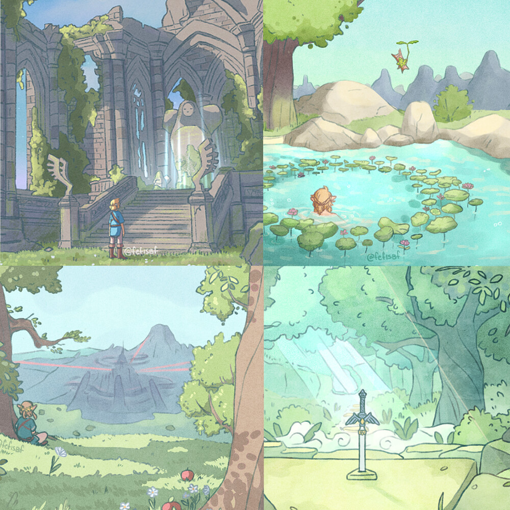 ArtStation - BOTW Background Studies