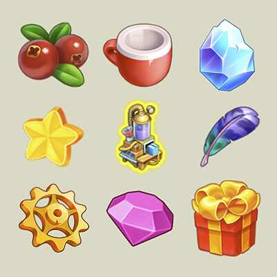 ArtStation - Icons for Lovely Farm game