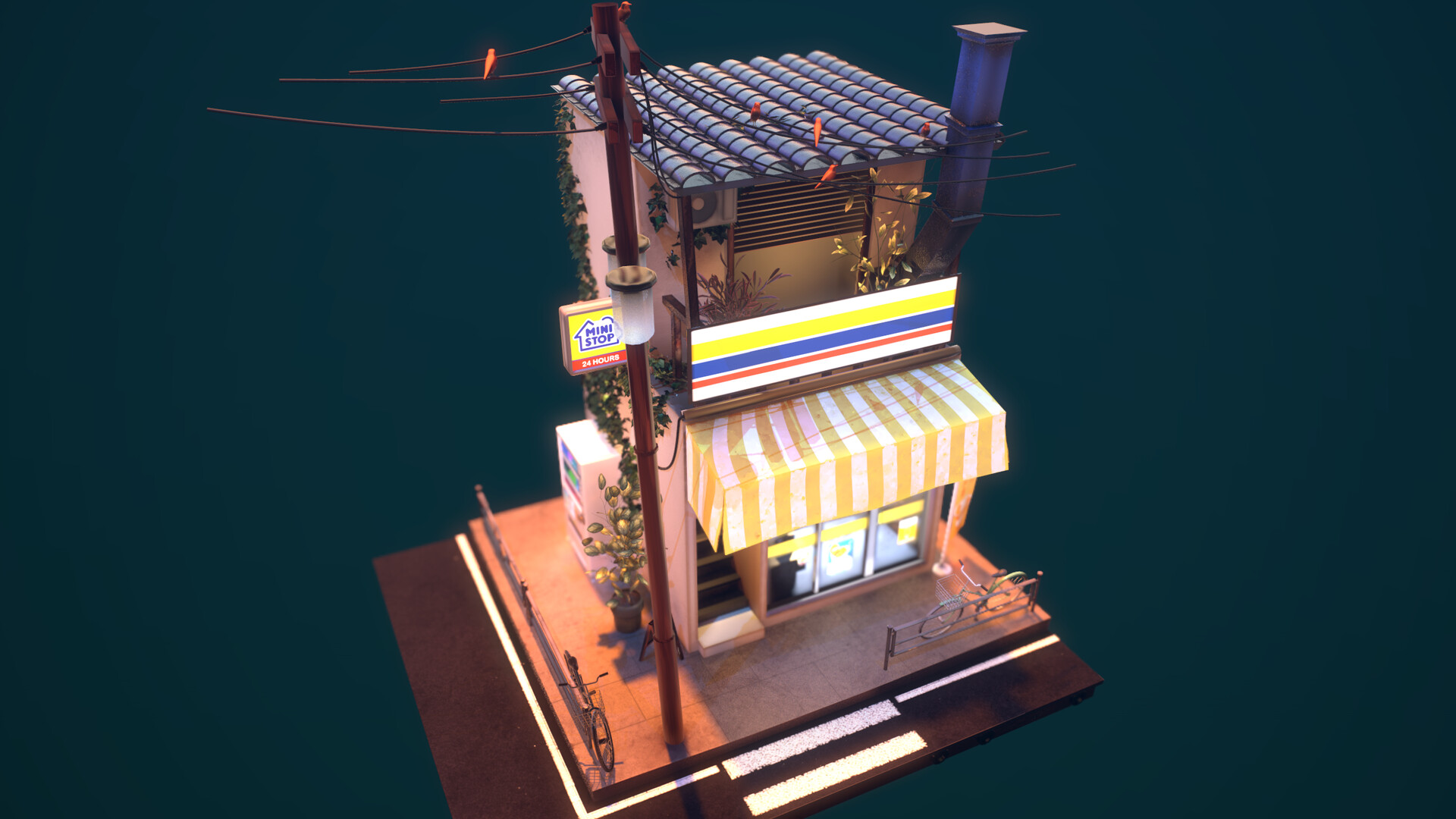 ArtStation - Japanese Konbini Diorama