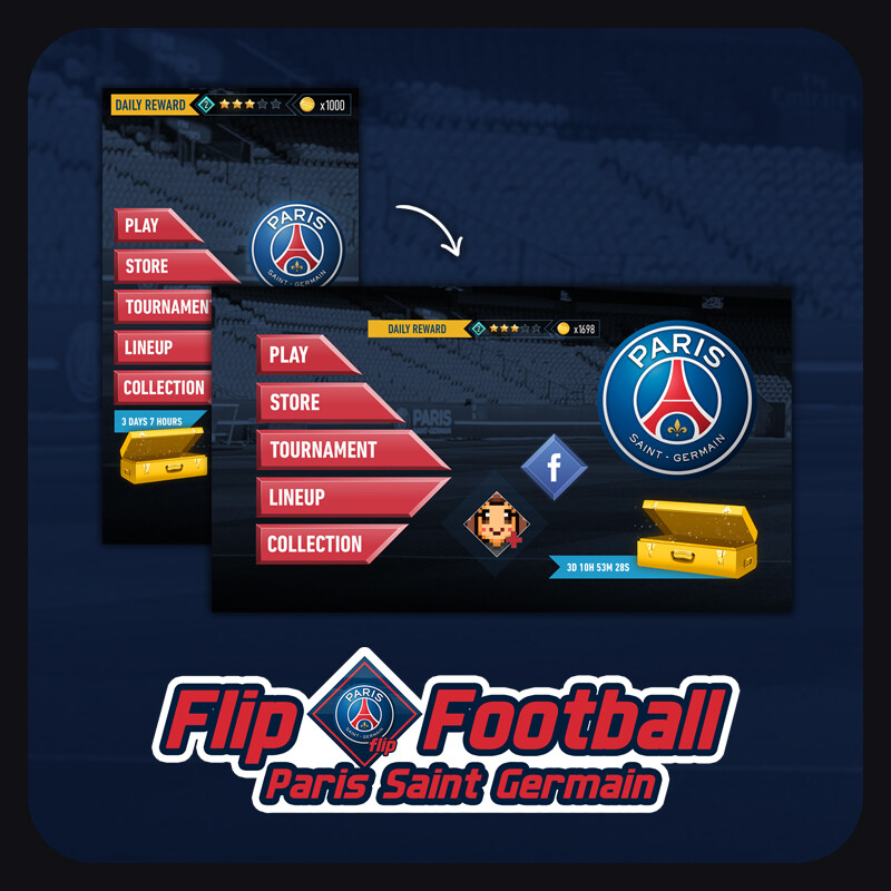 ArtStation - Flip Football Paris Saint Germain ~ Facebook Gameroom Game ...