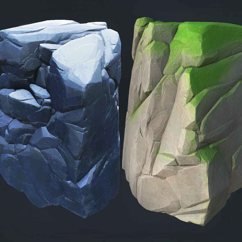 ArtStation - 3D Stylized Rock Sculpts, Videos and some Stylized Rock ...