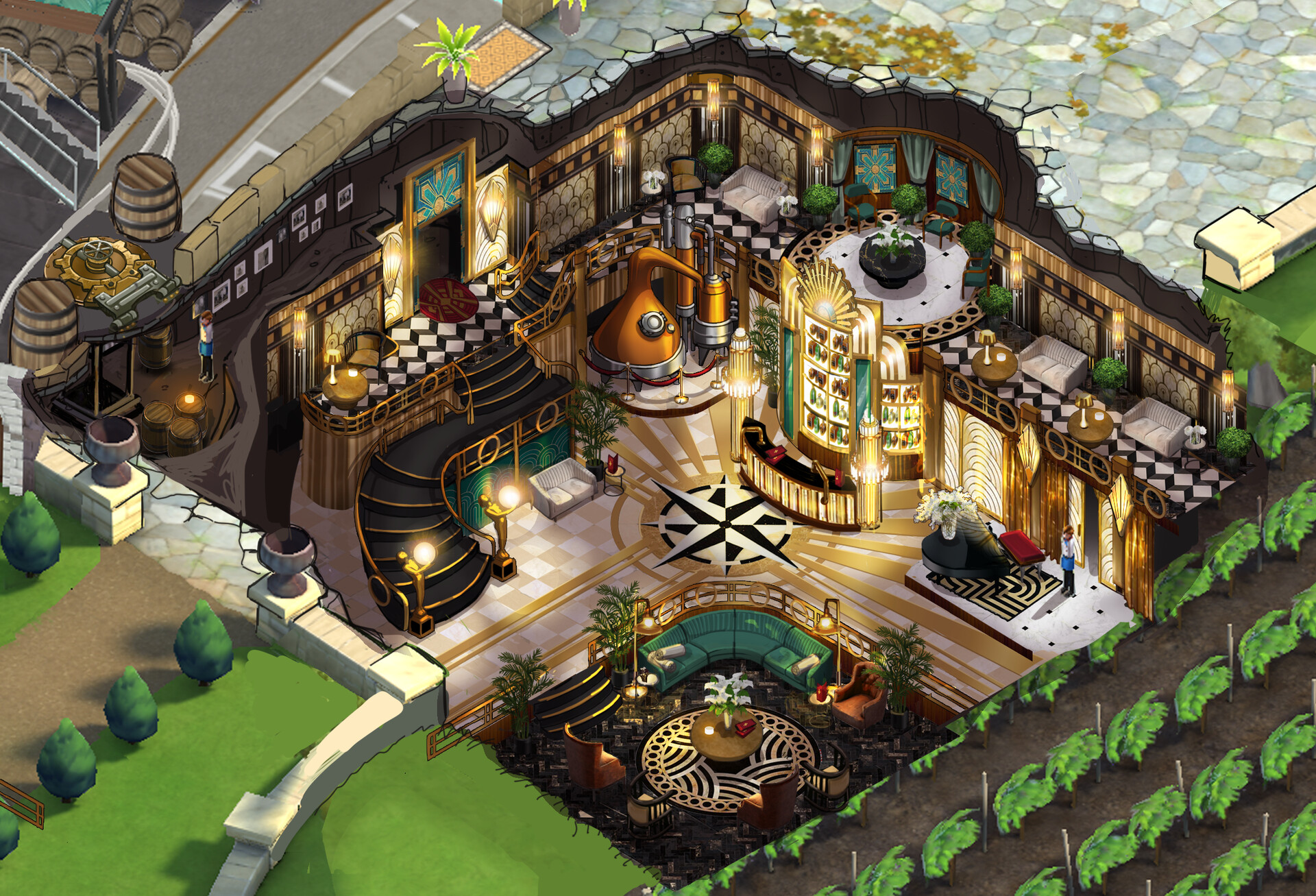 ArtStation - Hidden Speakeasy for Vineyard Valley