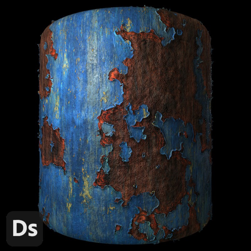ArtStation - Rusting painted metal
