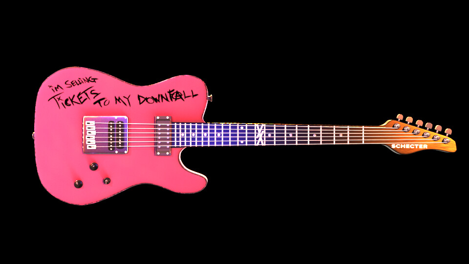 ArtStation - Machine Gun Kelly's signature Tickets to my Downfall guitar