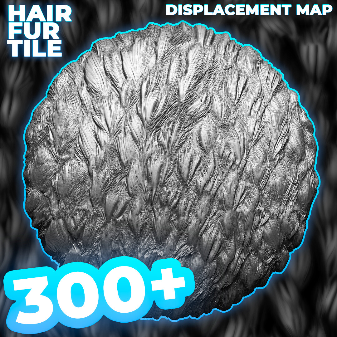 ArtStation - 300+ Fur Alphas (Displacement Maps) for ZBrush, Blender ...