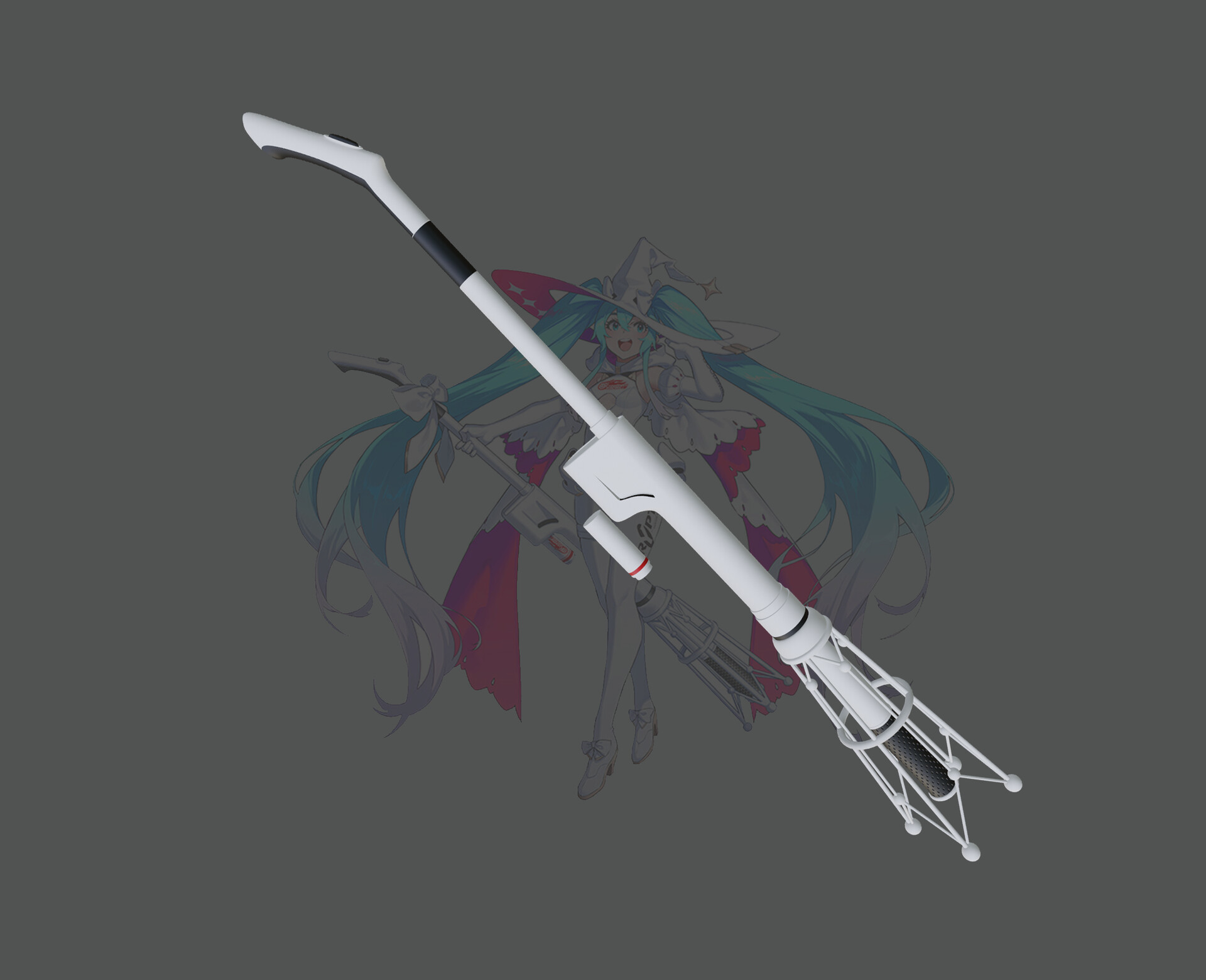 Merro - Racing Miku 2024 Electric Broom Prop - 3D Print