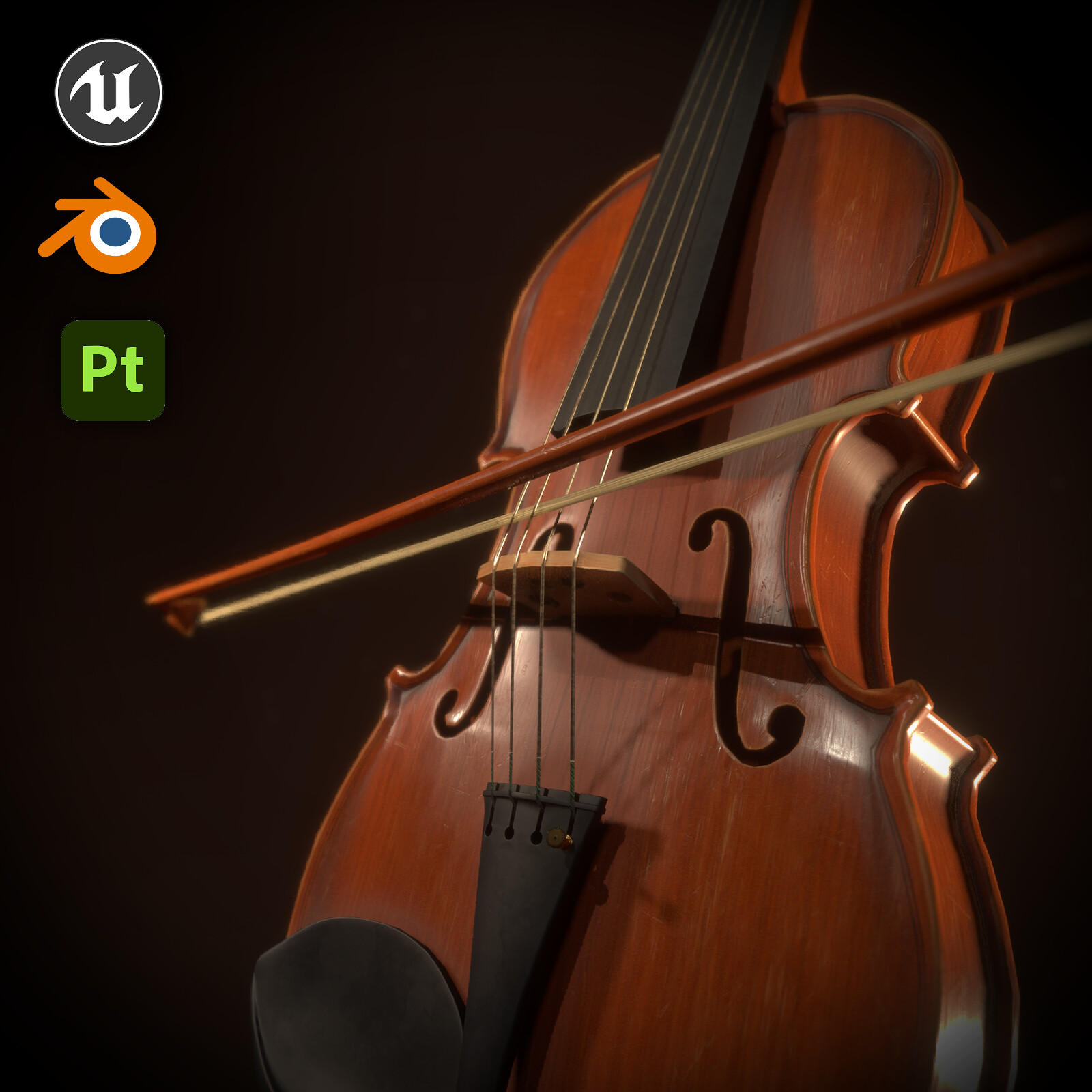 ArtStation - Violin with bow (2024)