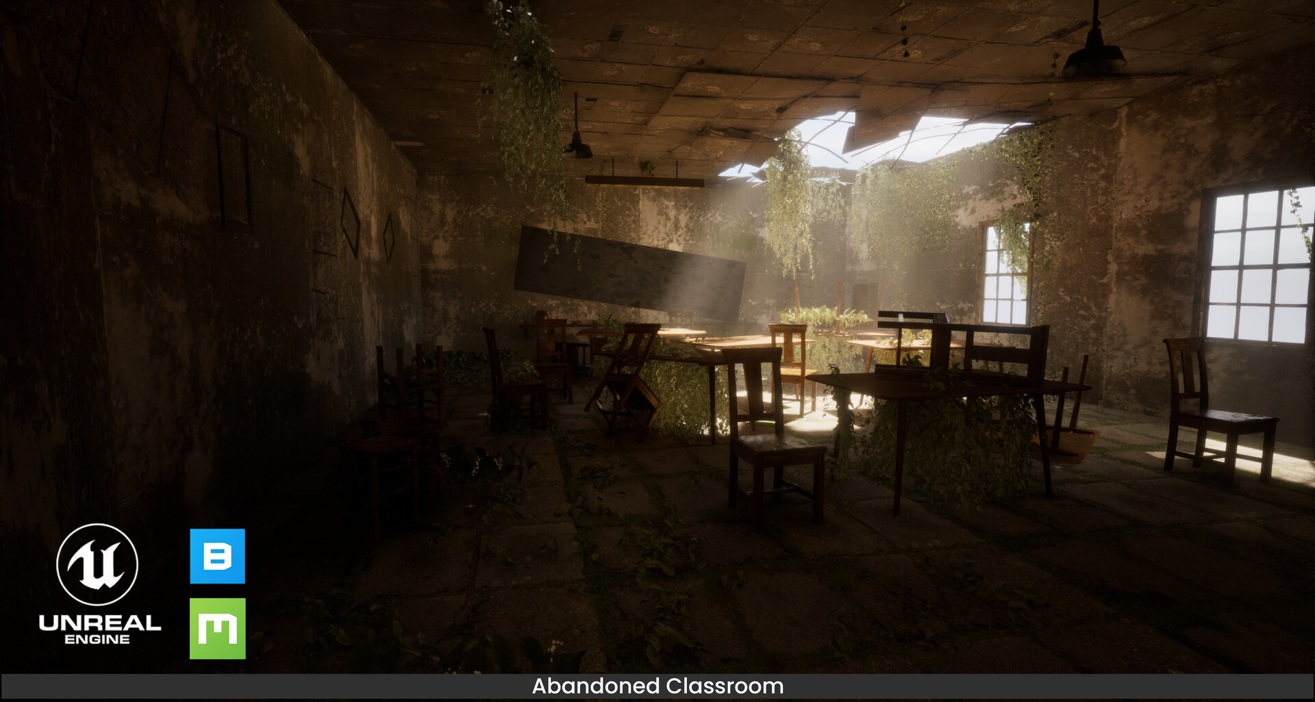 ArtStation - Abandoned Classroom (Post-Apocalyptic)