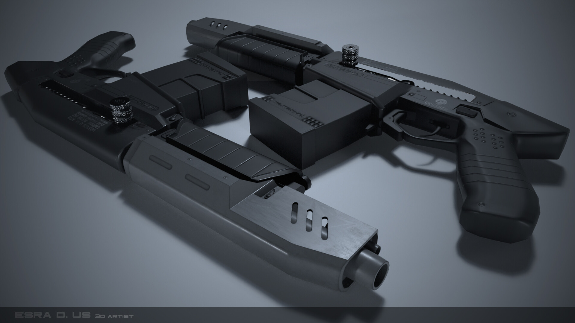 ArtStation - Militech Crusher, Cyberpunk 2077 Gun Model