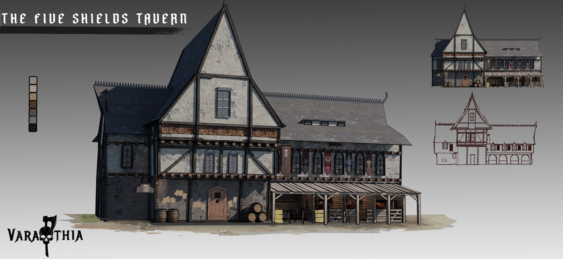 ArtStation - the five shields tavern