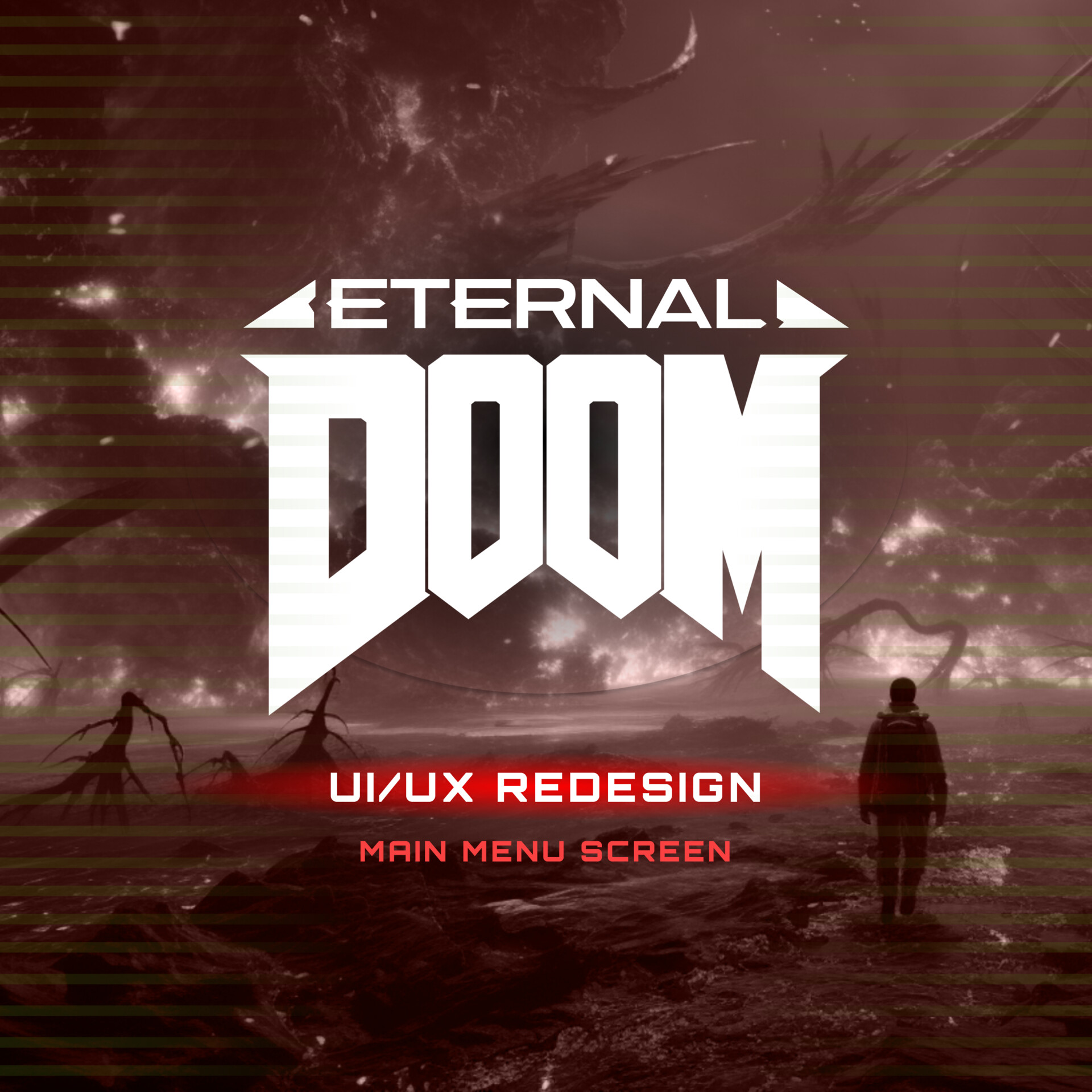 ArtStation - Doom Eternal UI/UX Redesign Study - Main Menu Screen