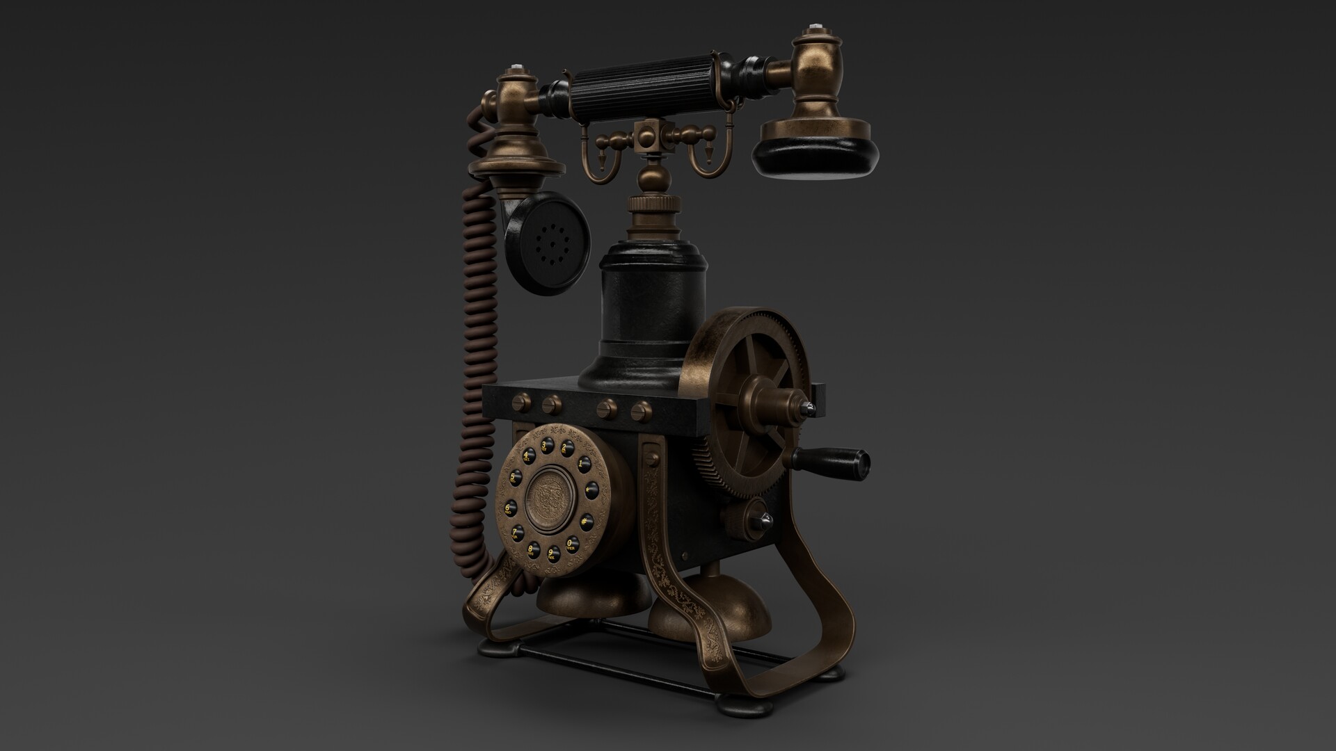 ArtStation - Antique Phone The Eiffel Tower 1892 Rotary Telephone
