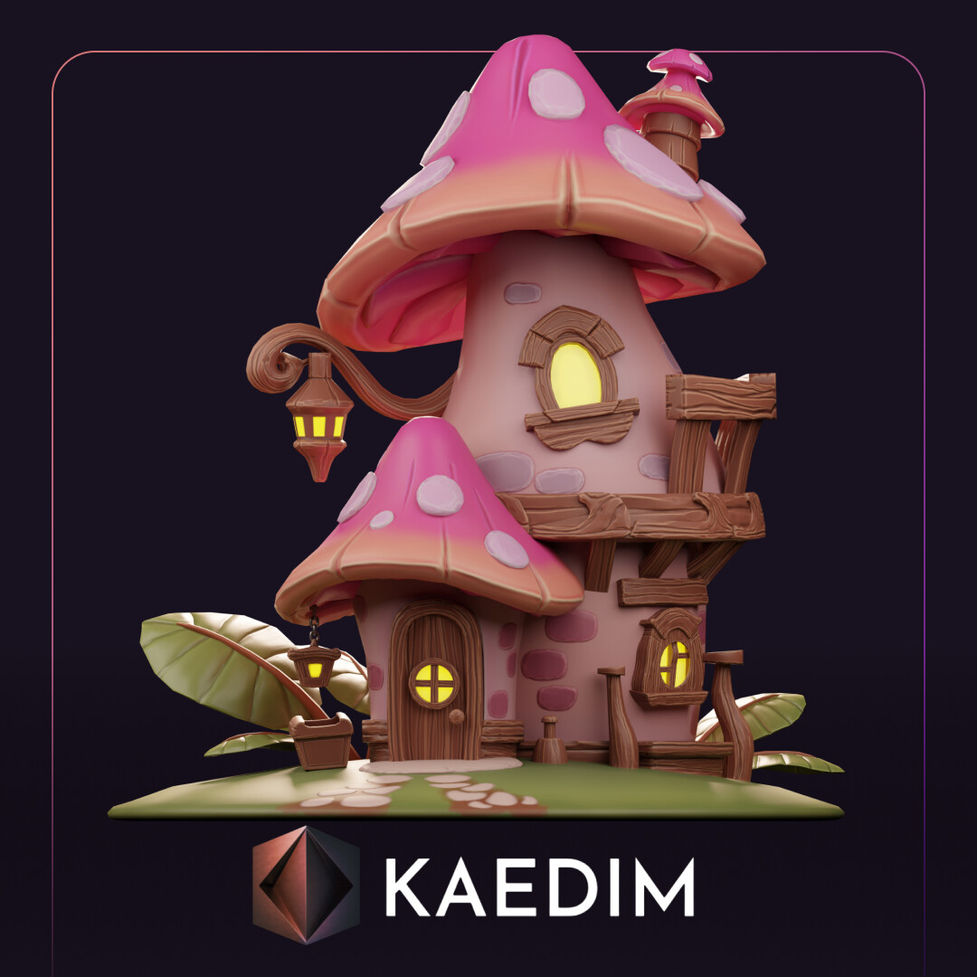 ArtStation - Mushroom House | Stylised 3D Game Asset | Kaedim