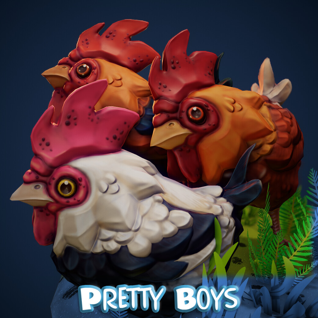 ArtStation - Pretty Boys _ Stylized Chicken