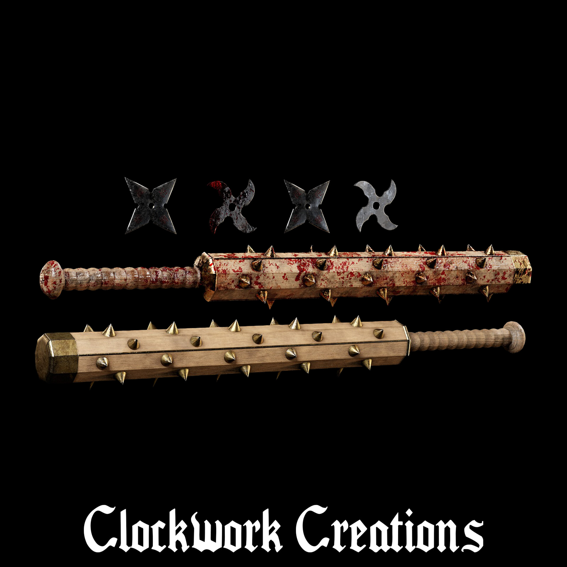 ArtStation - Tetsubo and Shurikens