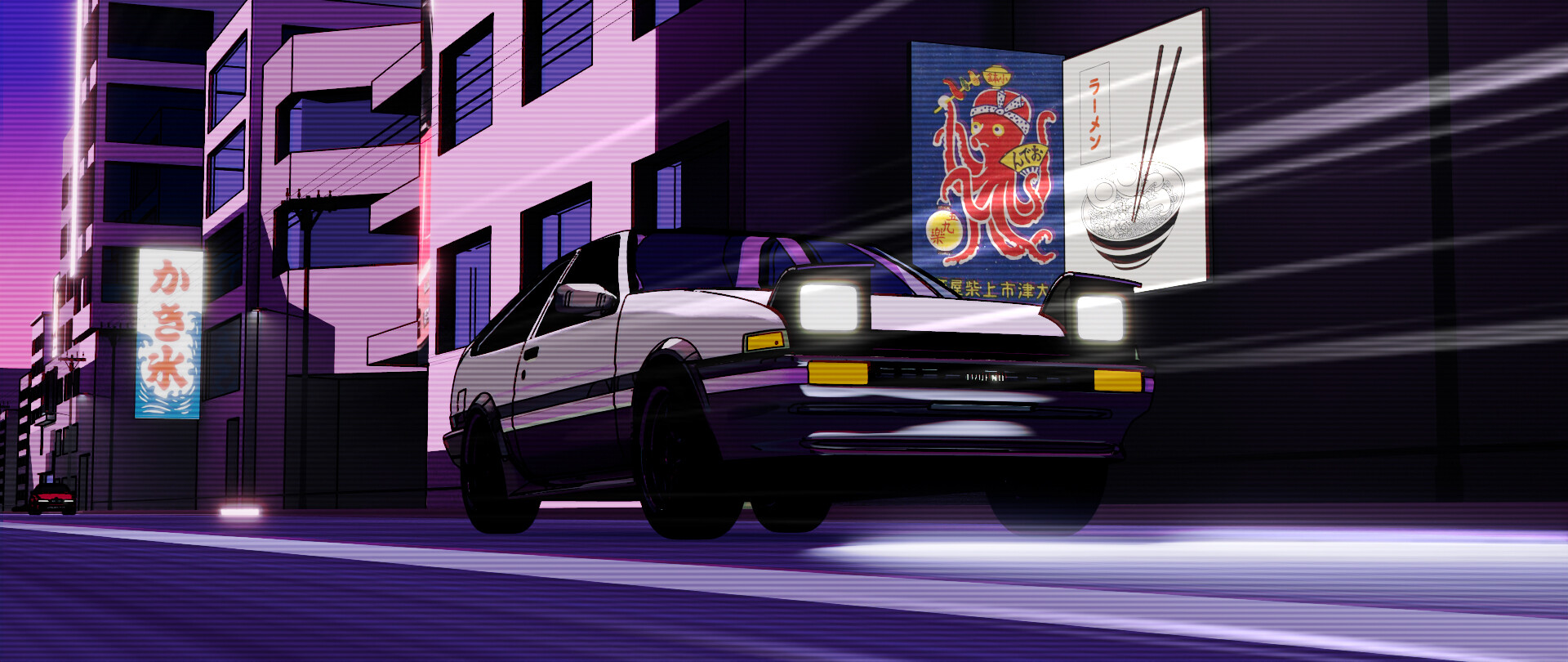 ArtStation - Vintage Anime Car Scene