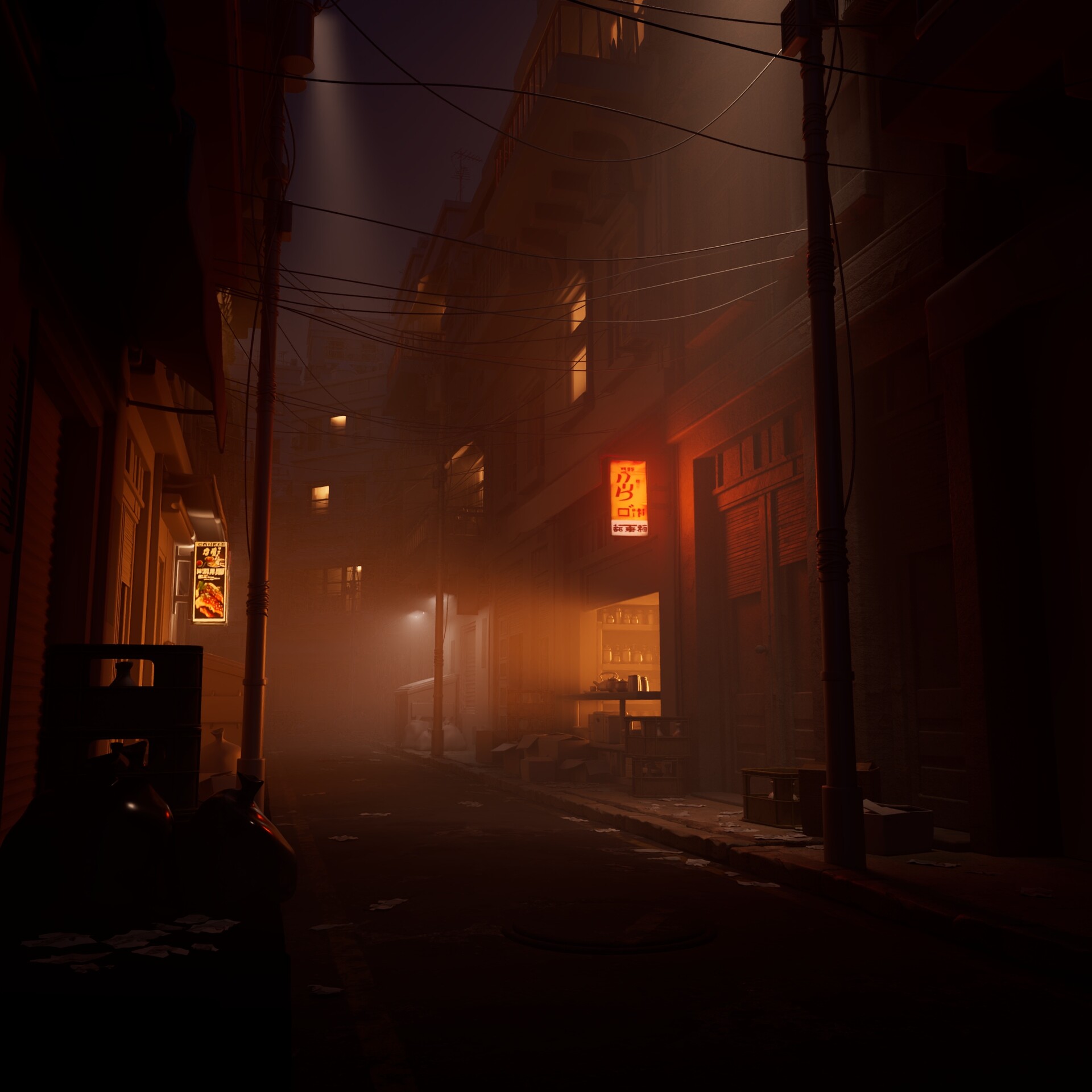 ArtStation - Mysterious Back Alley (WIP)