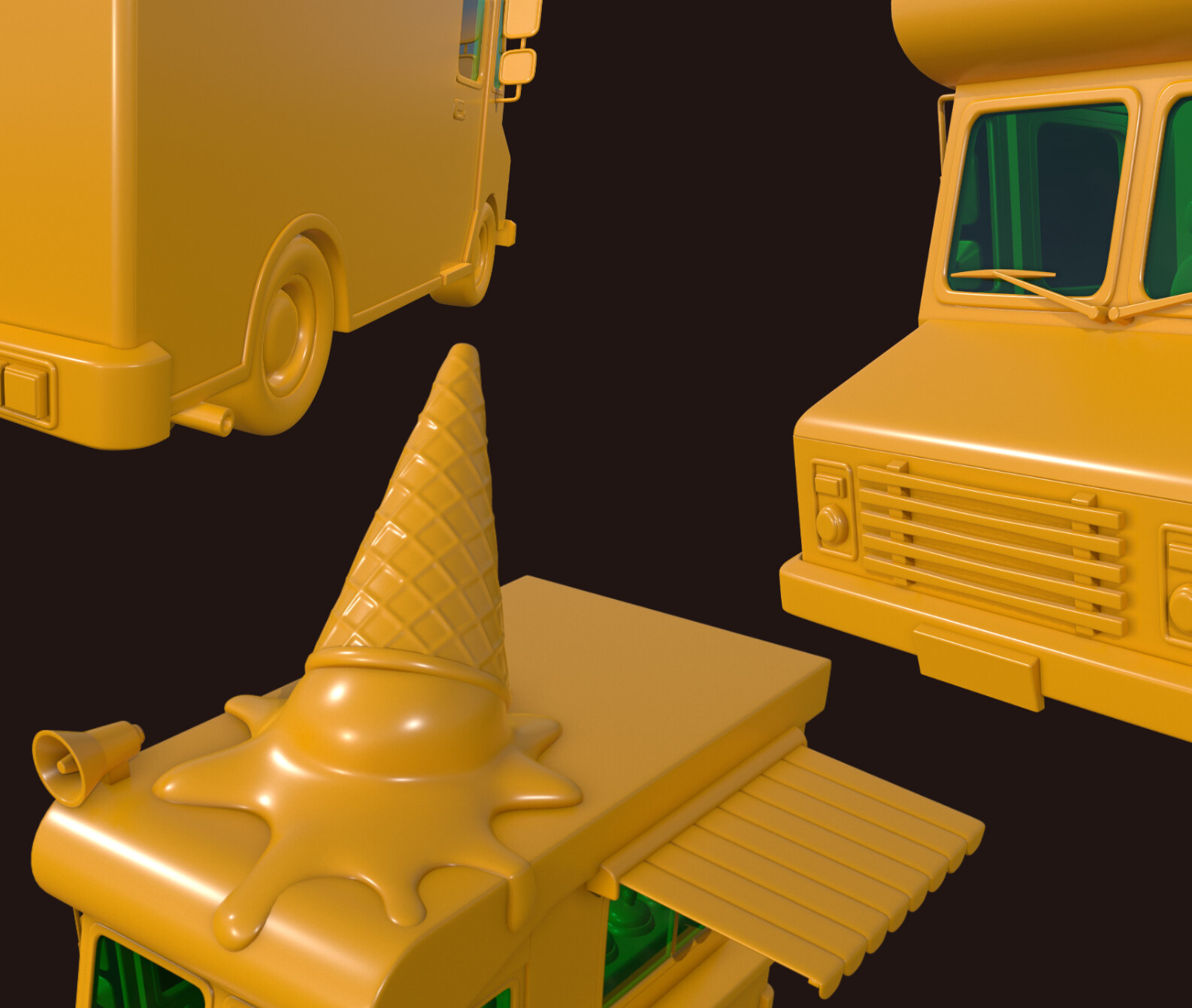 ArtStation - Stylized Ice Cream Truck - High Poly