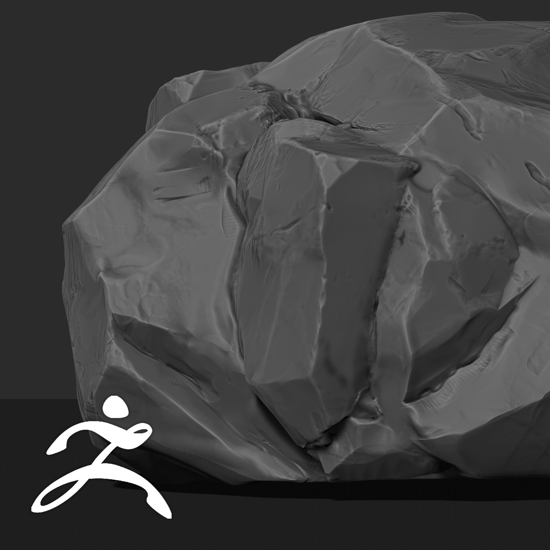 ArtStation - Simple stylistic rock sculpt