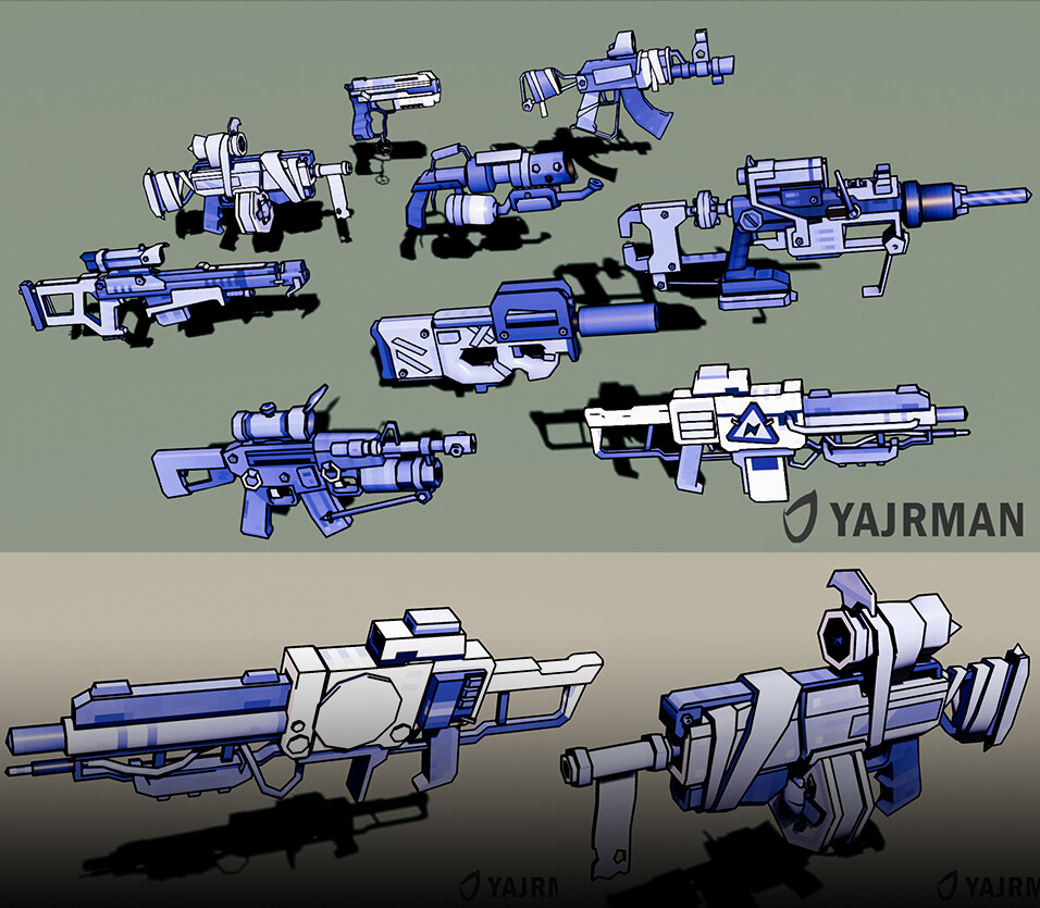 ArtStation - Lowpoly Weapon Guns for Game Asset