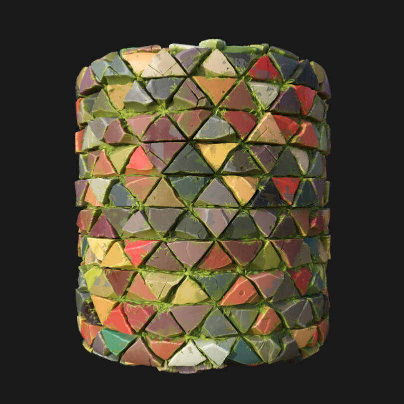 ArtStation - Stylized Colorful Stone Tiles