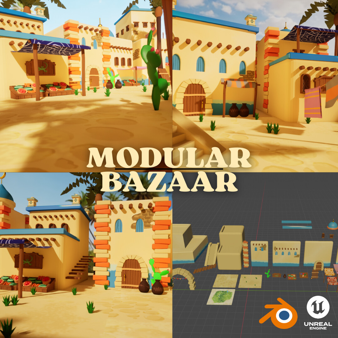 ArtStation - Desert Bazaar Modular Assets