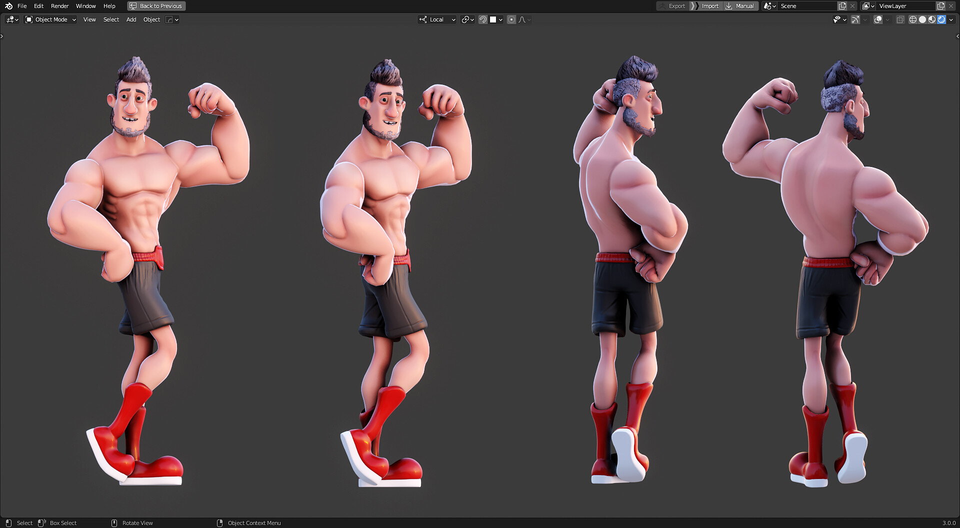 Phong Ly - Released Rigged Boxing Man Character using BlenRig 6 Addon - Blender