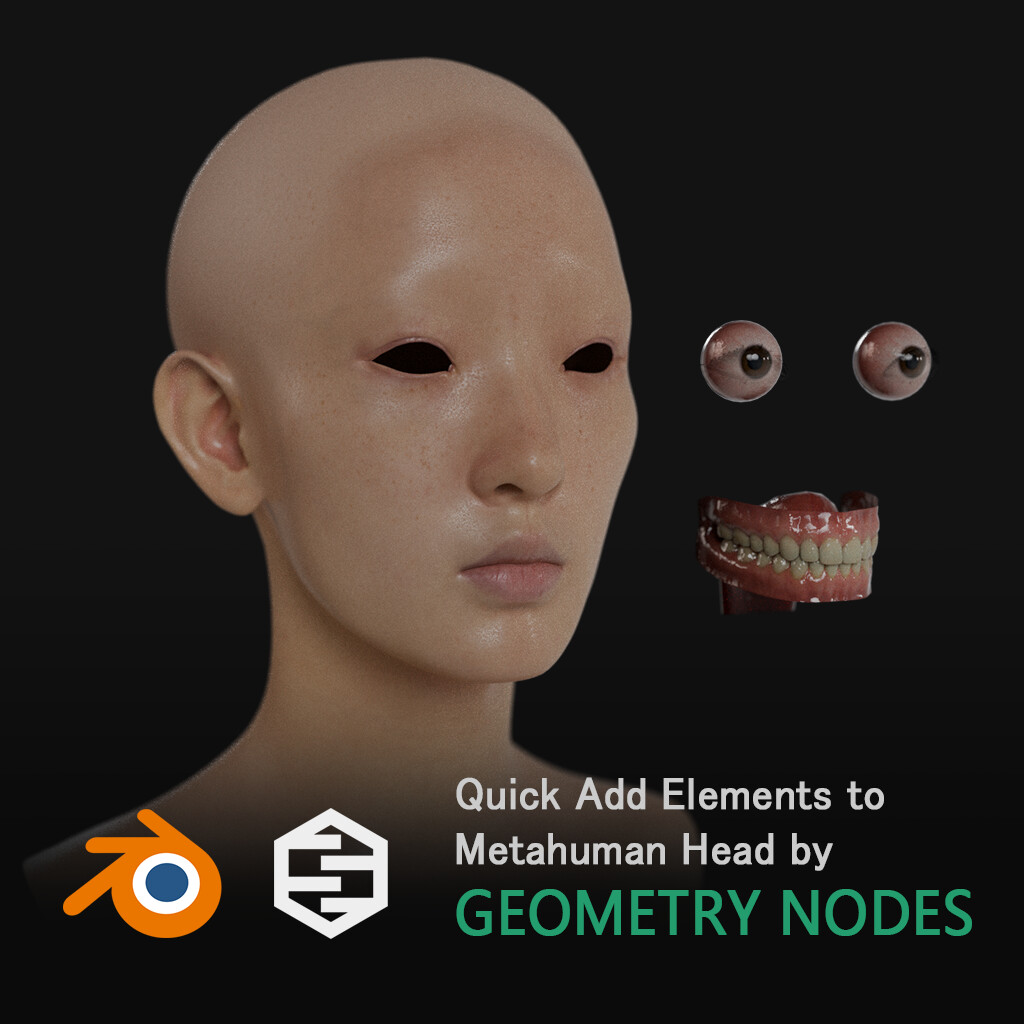ArtStation - Quick Add Elements to Metahuman Head by GeometryNodes