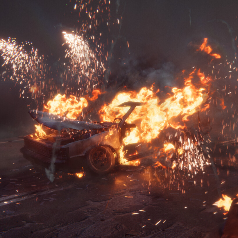 ArtStation - Vehicle Explosion VFX