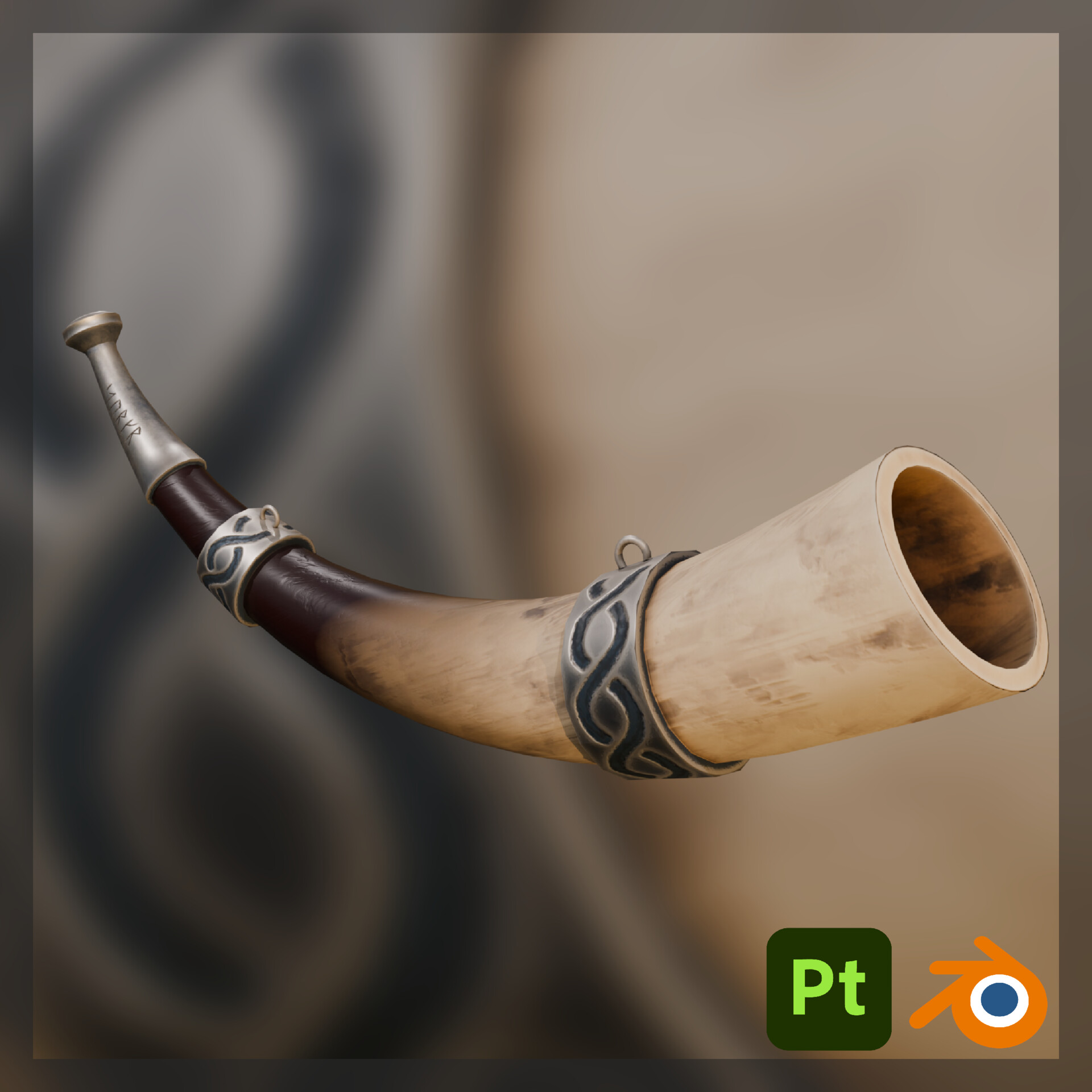 ArtStation - Stylized Viking War Horn