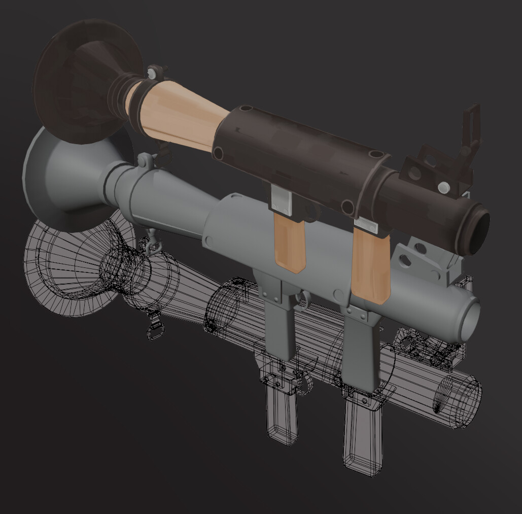 ArtStation - Team Fortress 2 - Mid Poly Rocket Launcher