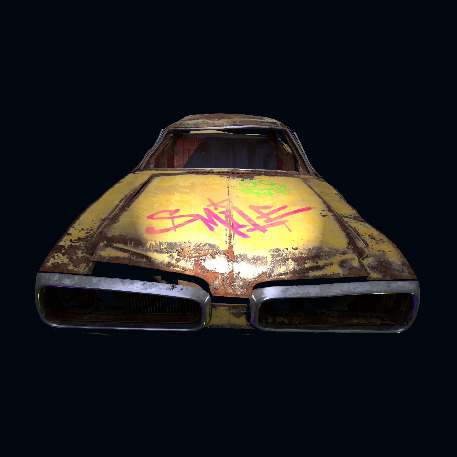 ArtStation - Texturing an old rusty yellow car